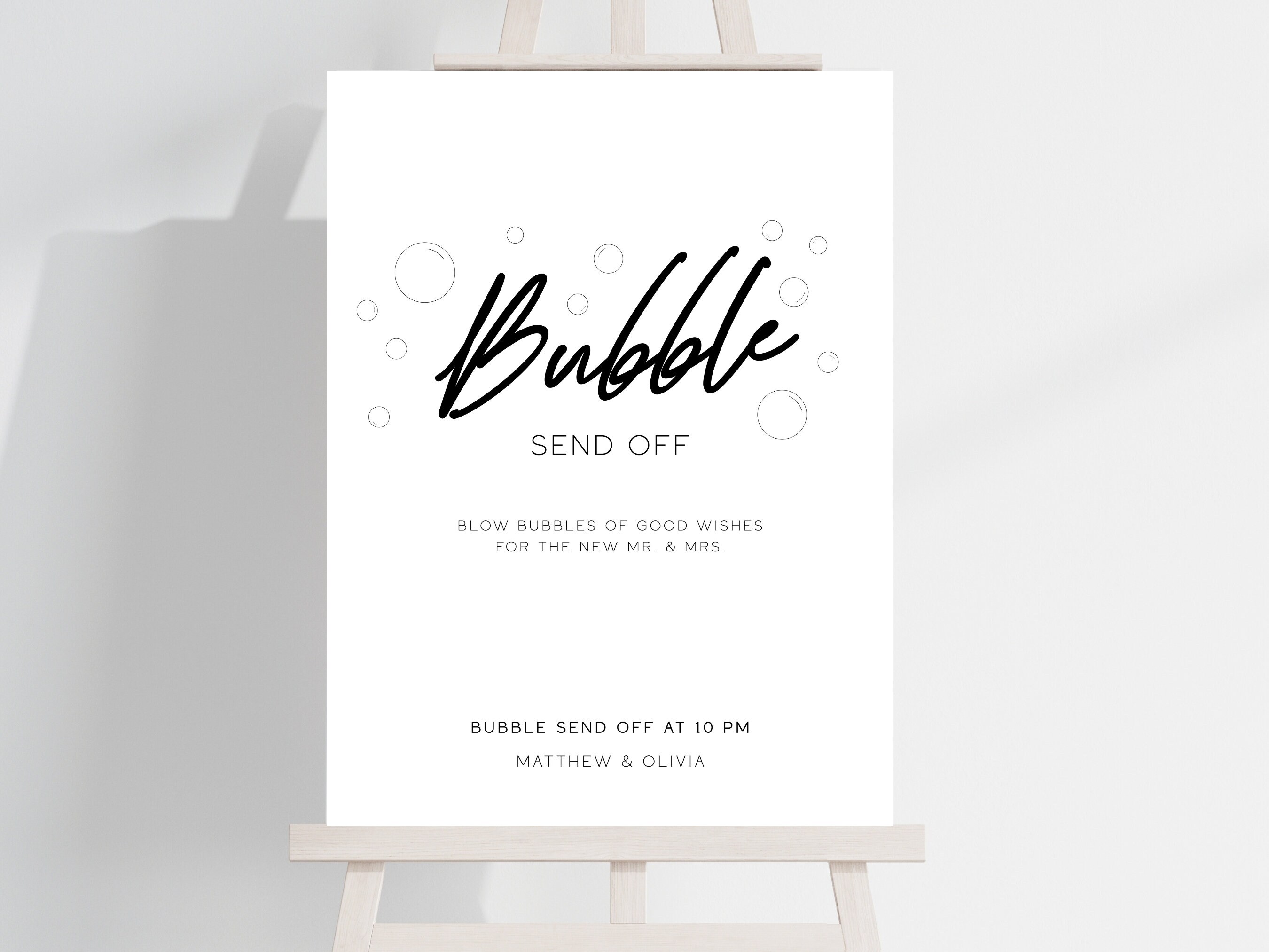 Bubble Send off Sign, Editable Modern Wedding Sign Template - 8x10 ...