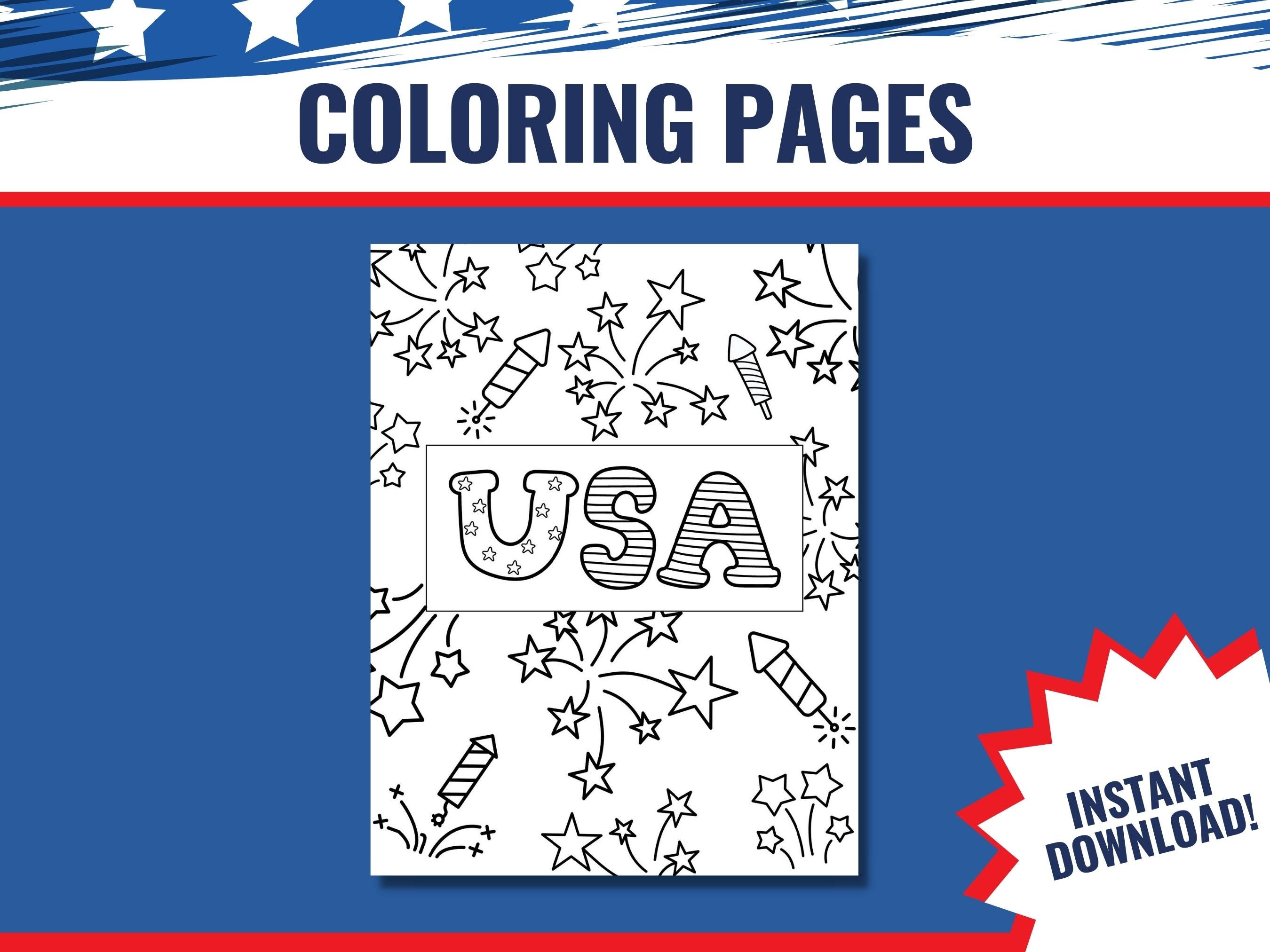 Fourth of July Printable Coloring Sheets, 4th of July Coloring Pages ...