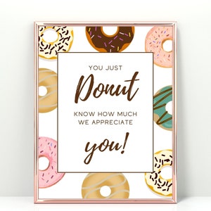 Appreciation Printable Sign - Donuts - Generic - Staff, Employee ...