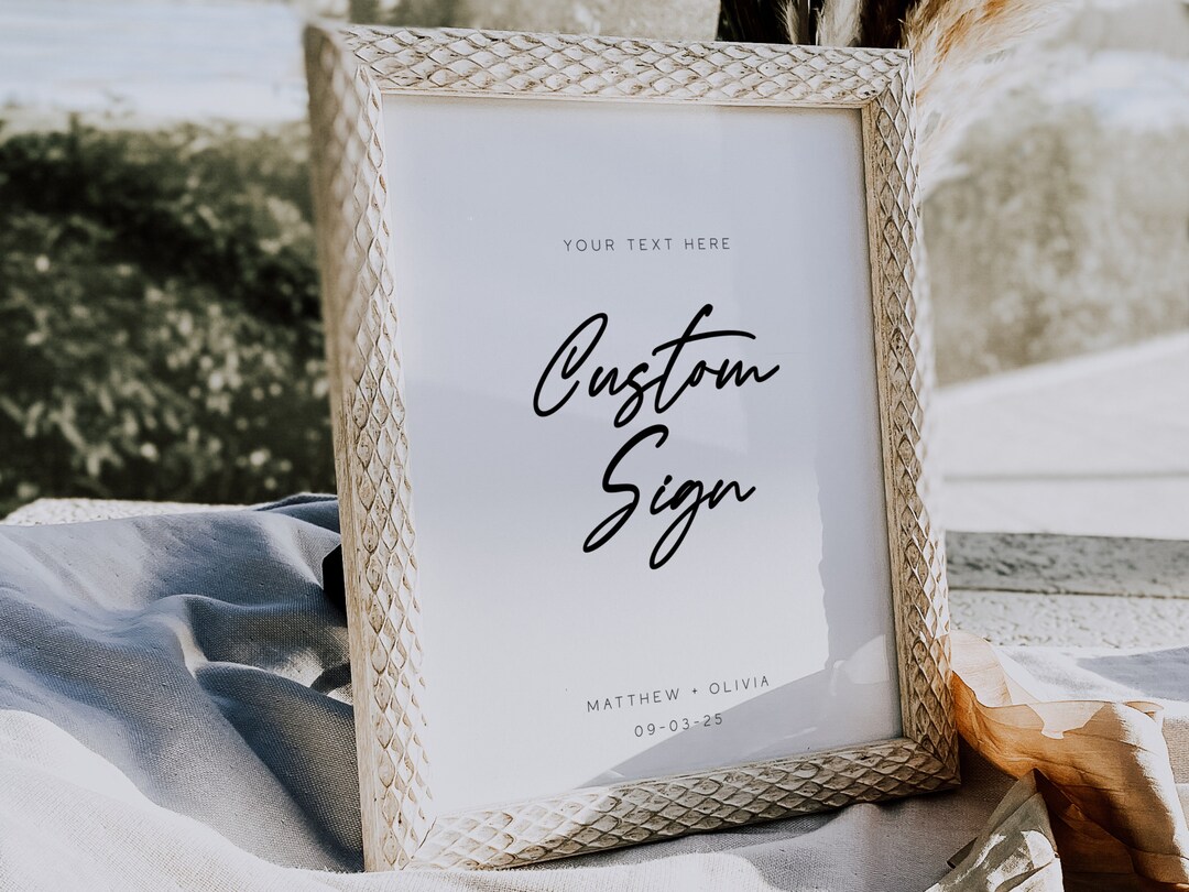 Modern Wedding Sign Template, 8x10, Editable Modern Wedding Sign ...