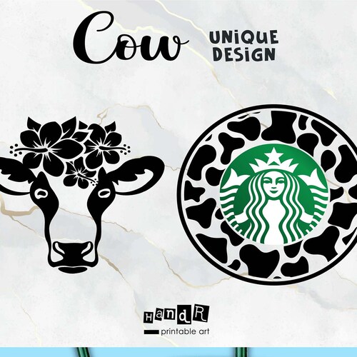 Cow Print Animal Pattern Cow Starbucks Coffee CUT File - Etsy