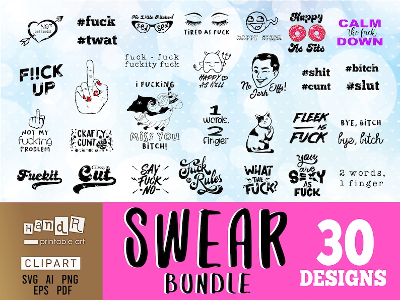 Adult Bundle Swear Bundle Svg Svg Files Adult Funny Svg Etsy