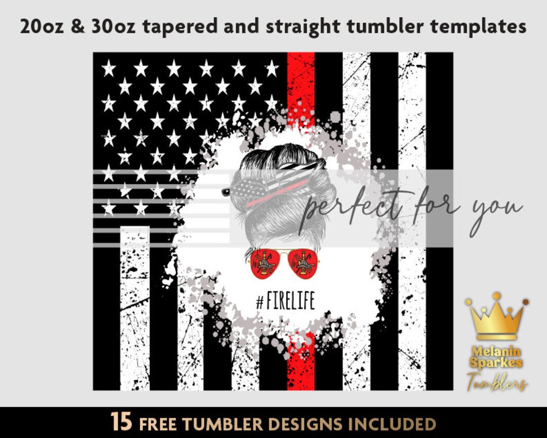 Red Stripe Fire Life Female Fire Fighter Red Stripe USA Flag - Etsy