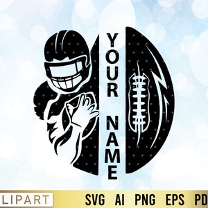 Half Football Half Player Svg Football Season Svg football | Etsy