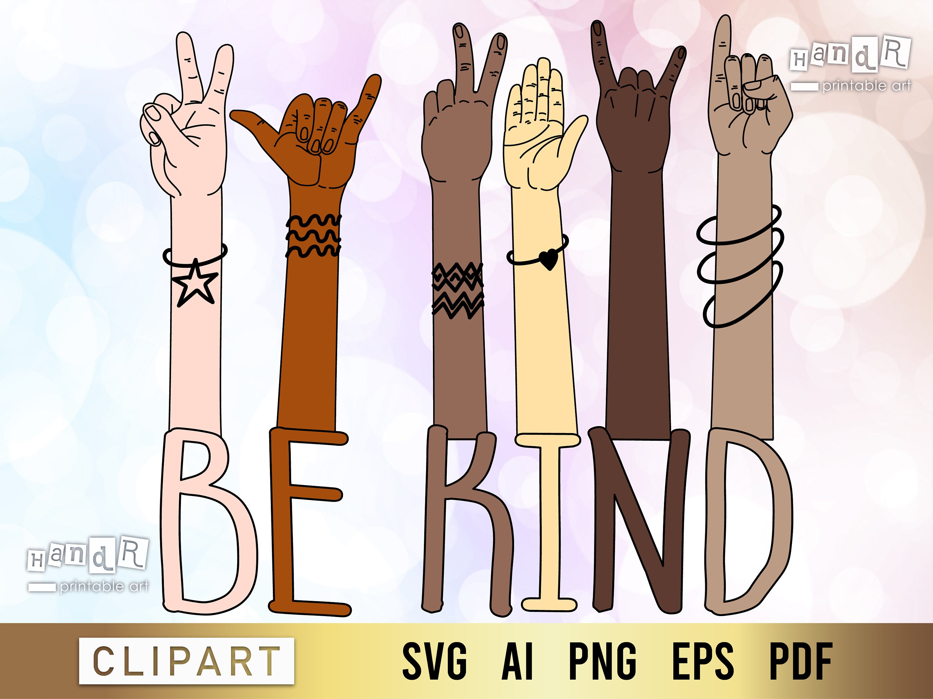 Be Kind Hand Sign Language Svg Hand sign Language Be kind | Etsy