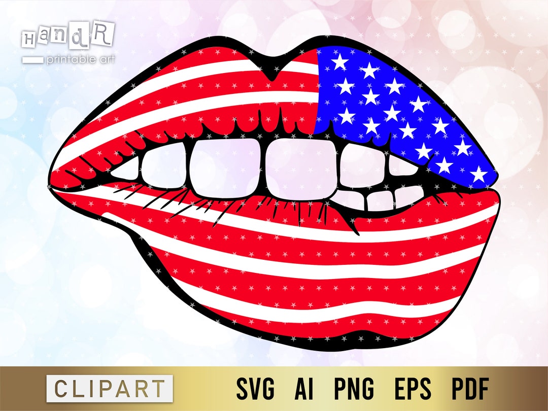 Sexy American Lips, 4th of July SVG, Fourth of July Svg, Patriotic ...