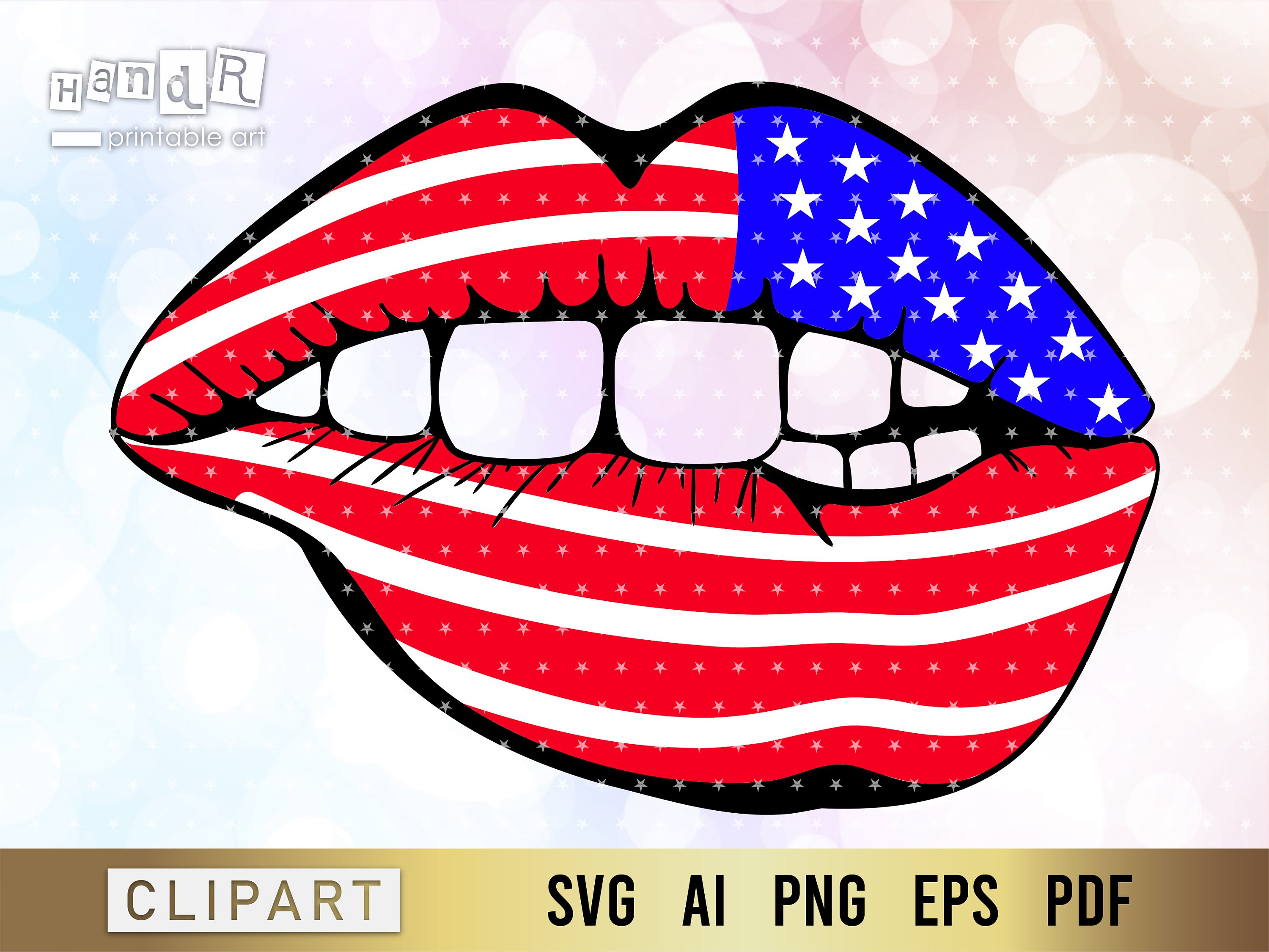 Sexy American Lips 4th of July SVG Fourth of July Svg - Etsy