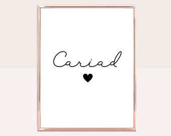 Welsh Cariad Print, Wedding Gift, New Home Gift, Wedding Print and ...