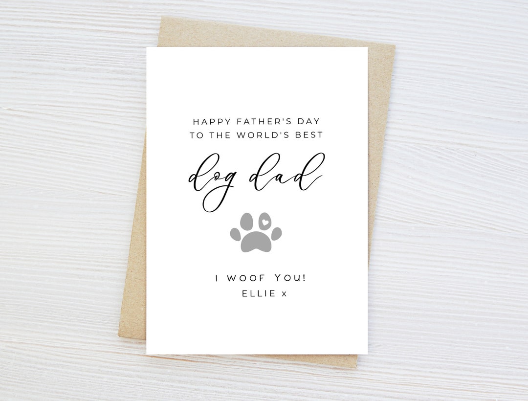 Personalised Fathers Day Card From the Dog, Dog Dad Card Father's Day ...