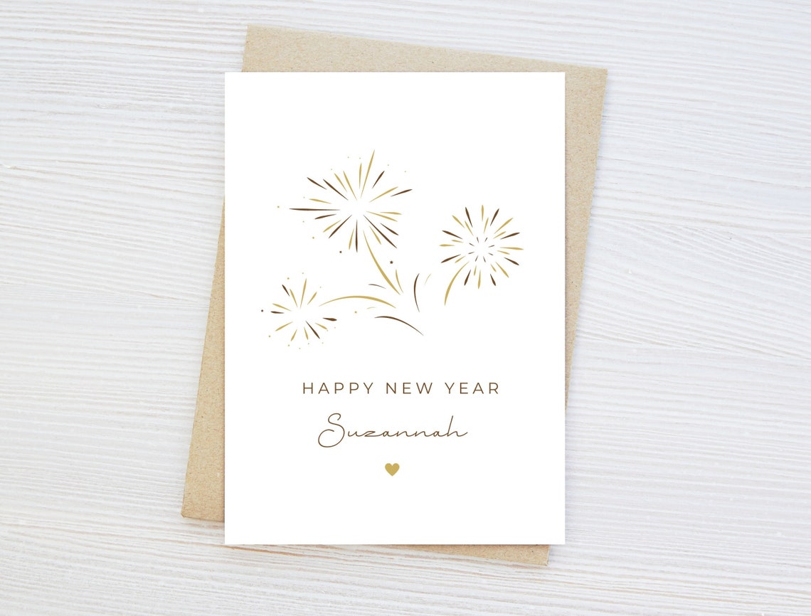 Personalised New Year Card, Happy New Year Greetings, Happy Holidays ...