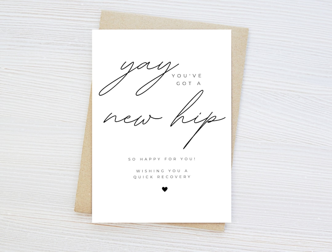New Hip Replacement Funny Get Well Card, Hip Operation Recovery, Hip ...