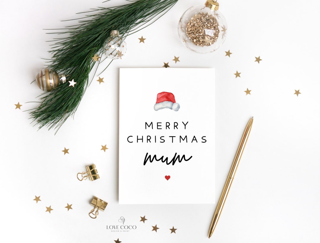 Merry Christmas Card for Mum, Mum Christmas Card, Christmas Card for ...