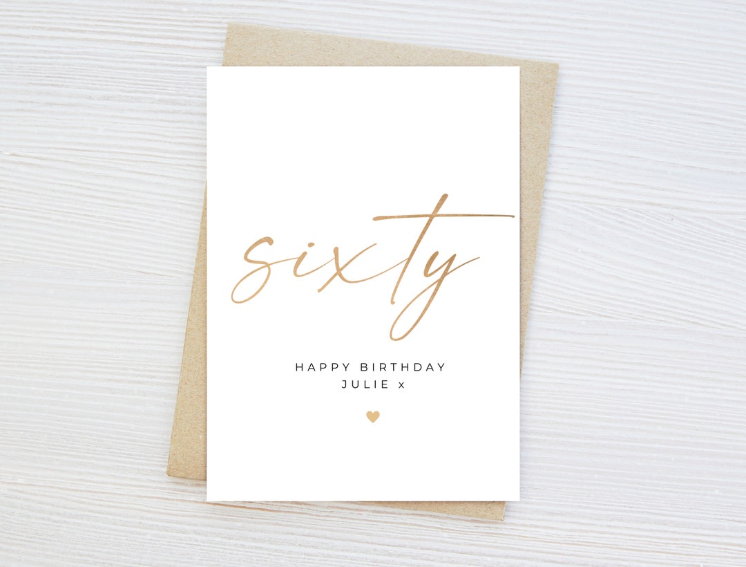 Personalised 60th Birthday Card, Sixty Birthday Card for Her, 60th ...