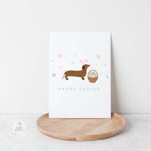 Dachshund Easter Card For, Doxie Easter Card, Sausage Dog Pastel Easter ...