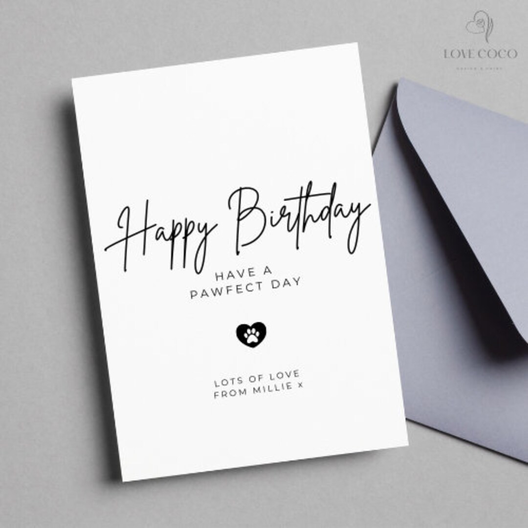 Happy Birthday From the Dog. Funny Happy Card From Dog. Personalised ...