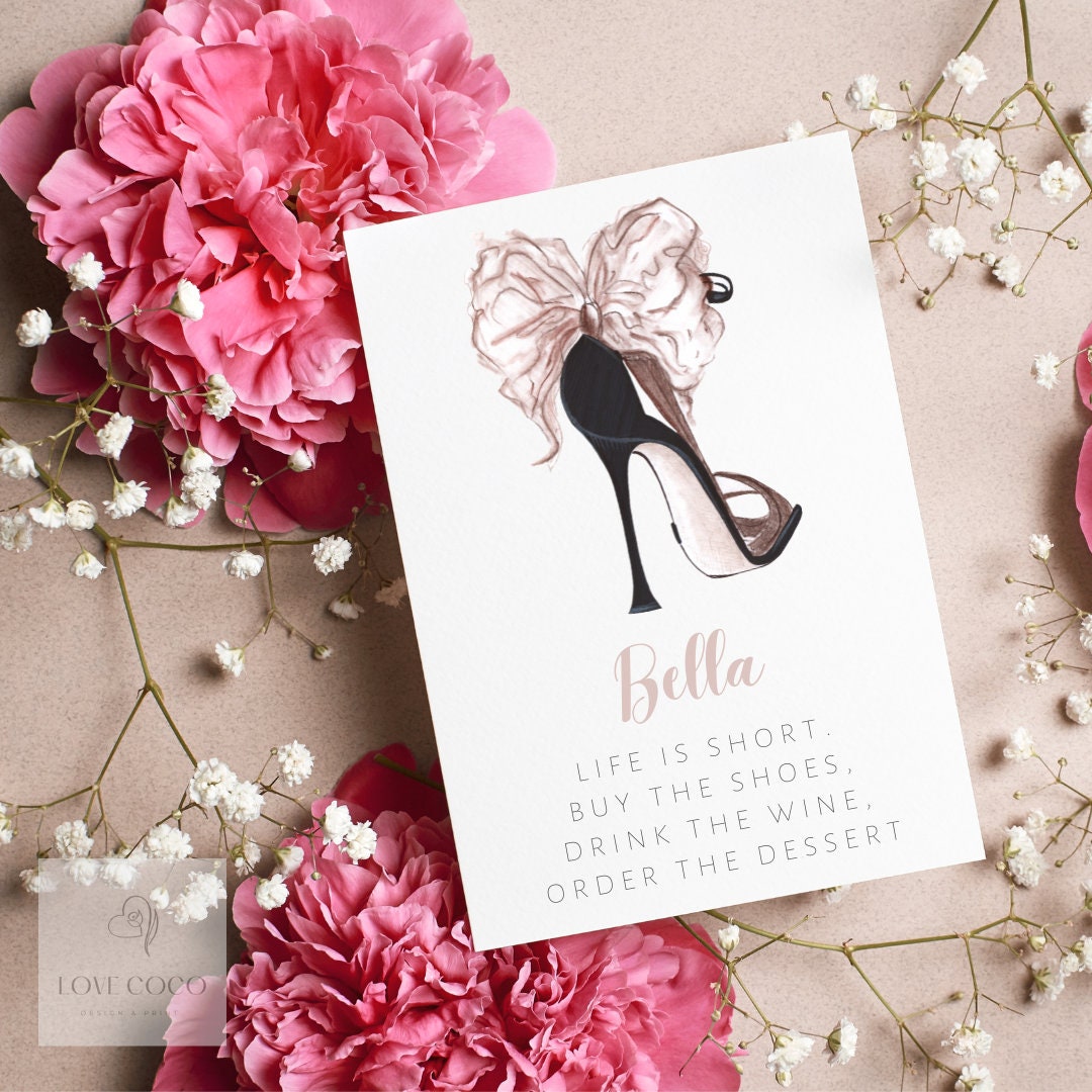 Personalised Female Birthday Card Card, High Heels Beauty Card, Beauty ...