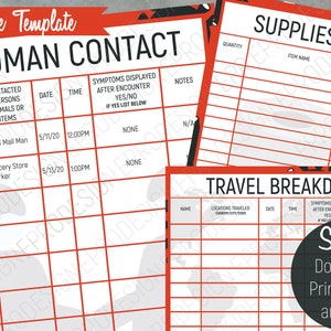 Close Contact Tracker | Binder | Organizer | Record Keeper (editable ...