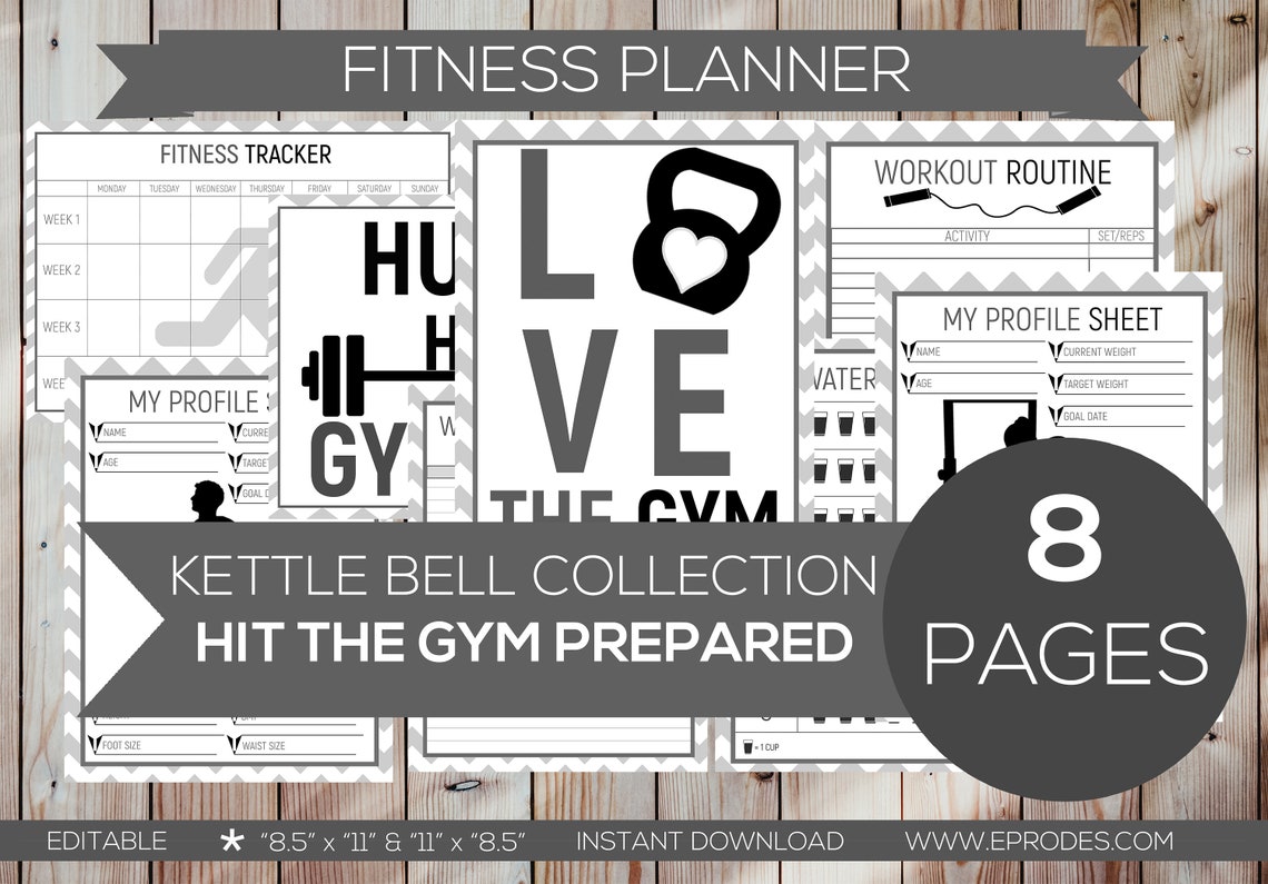 Fitness Planner | Binder | Organizer | Record Keeper (editable) - Etsy