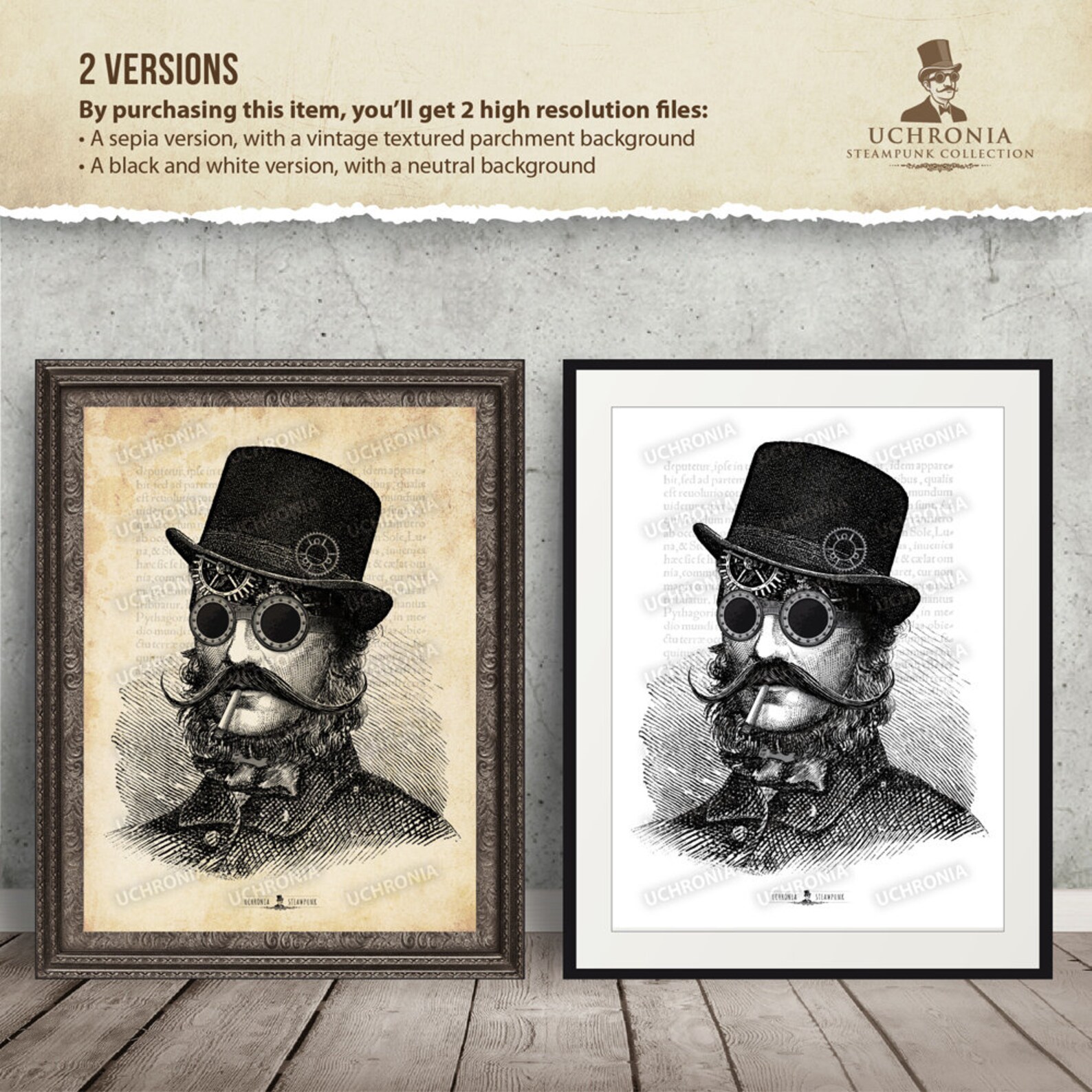 Unique and Original Steampunk Illustration of a Smoking Man. Engraving ...
