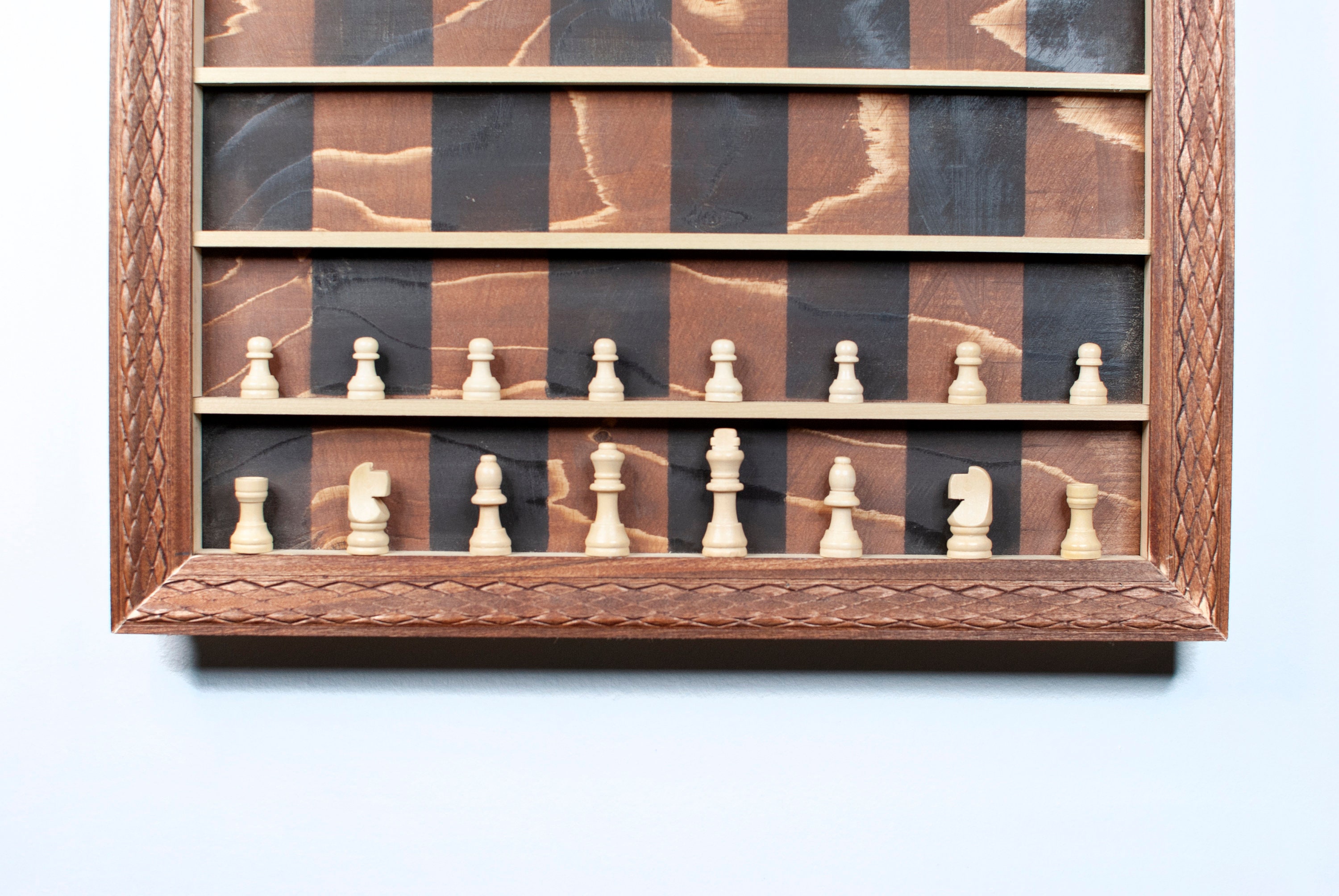 Vertical Chess Set Large Wall Mounted Wooden Game Board | Etsy