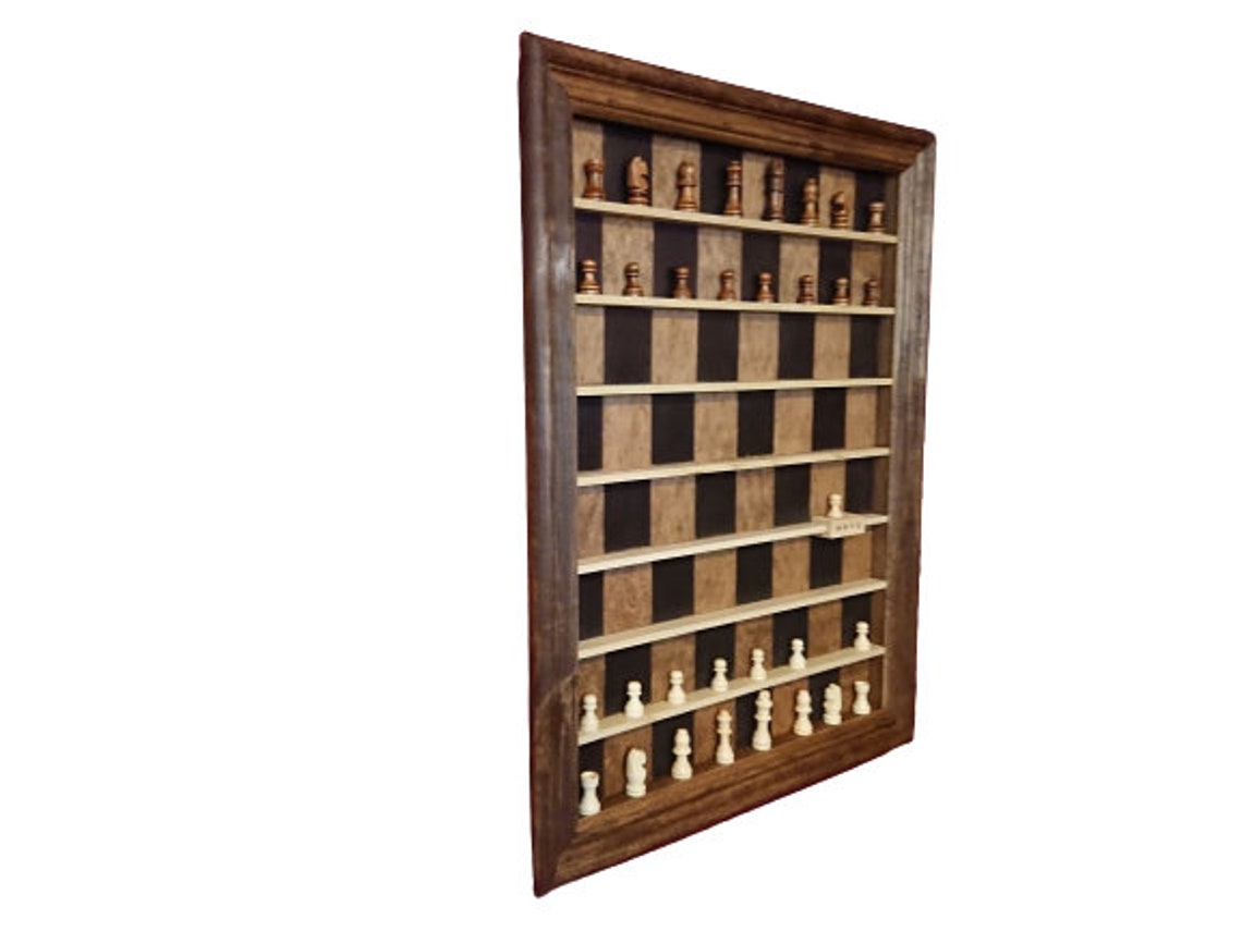 Vertical Chess Set Large Wall Mounted Wooden Game Board - Etsy