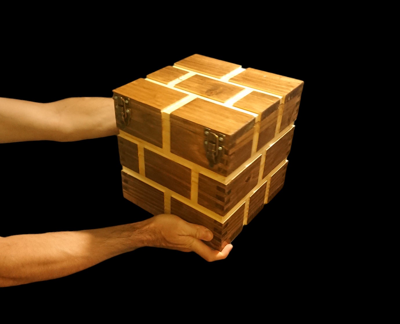 Life-sized Mario Brothers Brick Box - Wooden Man Cave and Bar ...