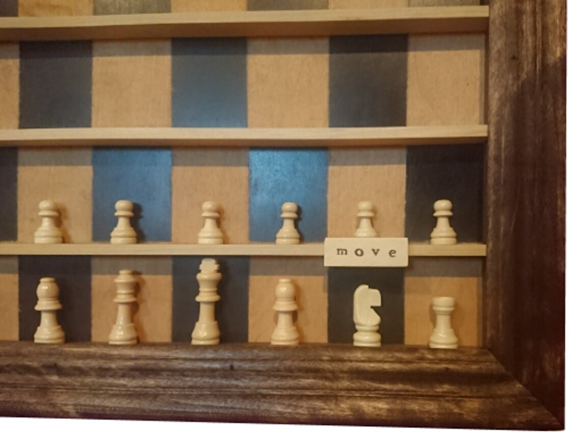 Vertical Chess Set Large Wall Mounted Wooden Game Board - Etsy