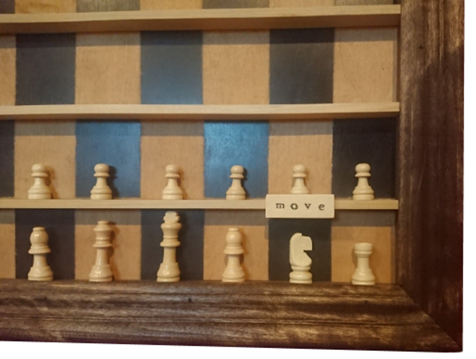 Vertical Chess Set Large Wall Mounted Wooden Game Board - Etsy