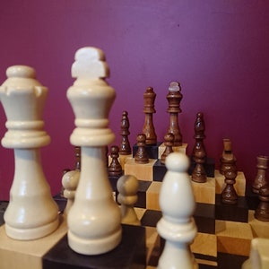 Unique Chess Set - Large Handmade 3d Chess Decor Wood Board Game Gift ...