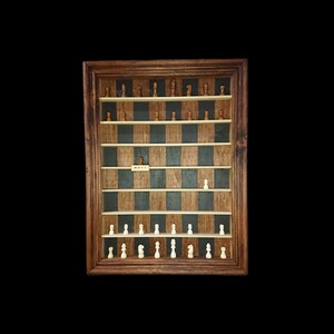 Vertical Chess Set- Large Wall Mounted Wooden Game Board - Conversation ...