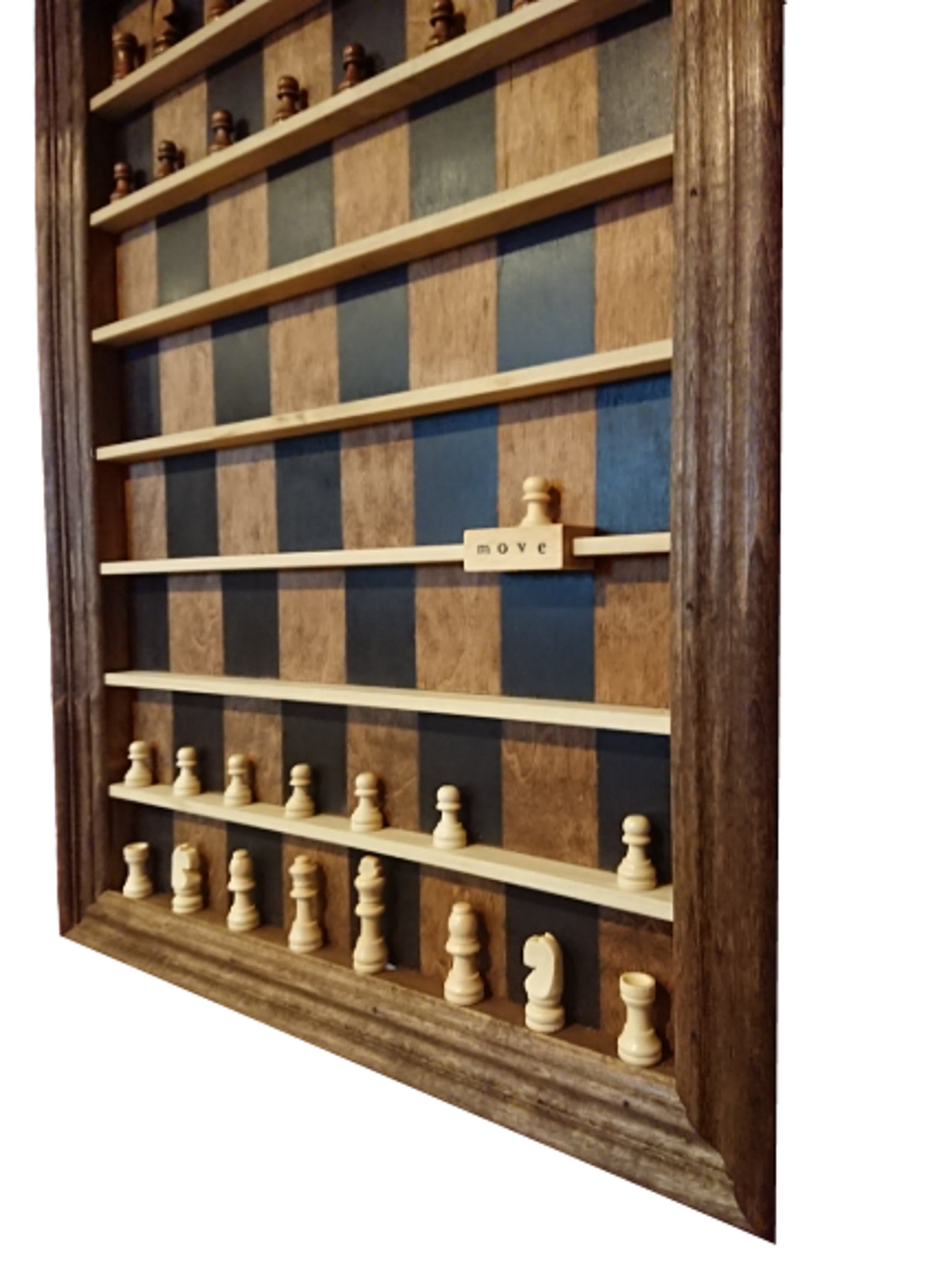 Vertical Chess Set Large Wall Mounted Wooden Game Board - Etsy