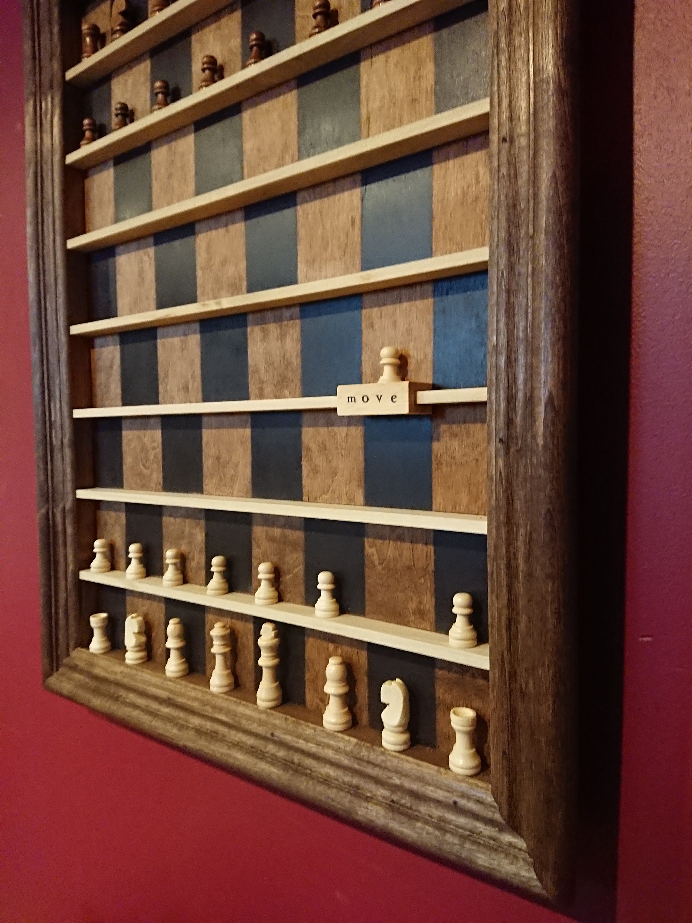 Vertical Chess Board Large Wall Mounted Wooden Game Board - Etsy