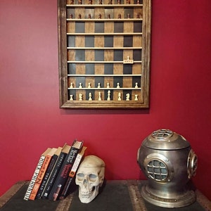 Vertical Chess Set- Large Wall Mounted Wooden Game Board - Conversation ...