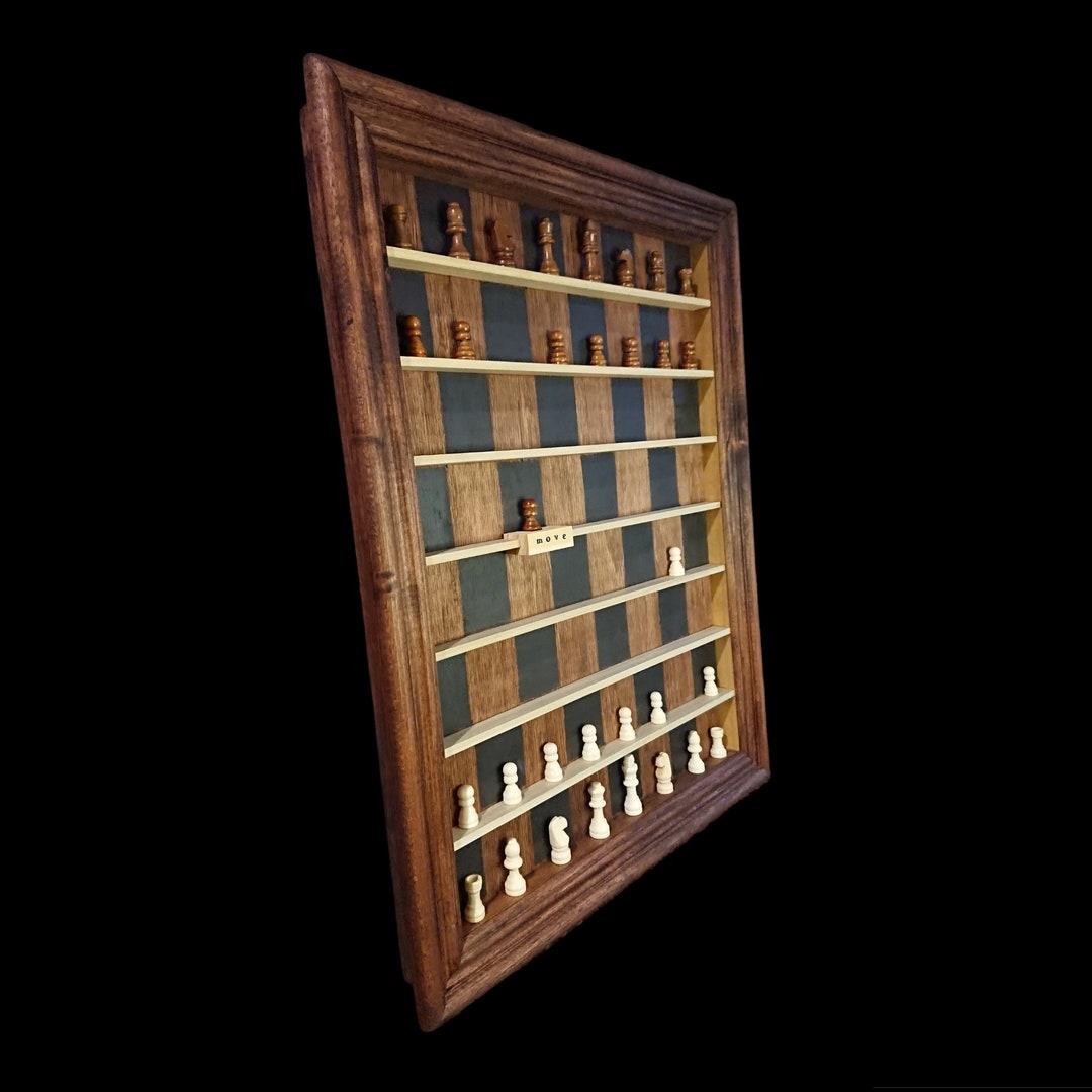 Vertical Chess Set Large Wall Mounted Wooden Game Board - Etsy
