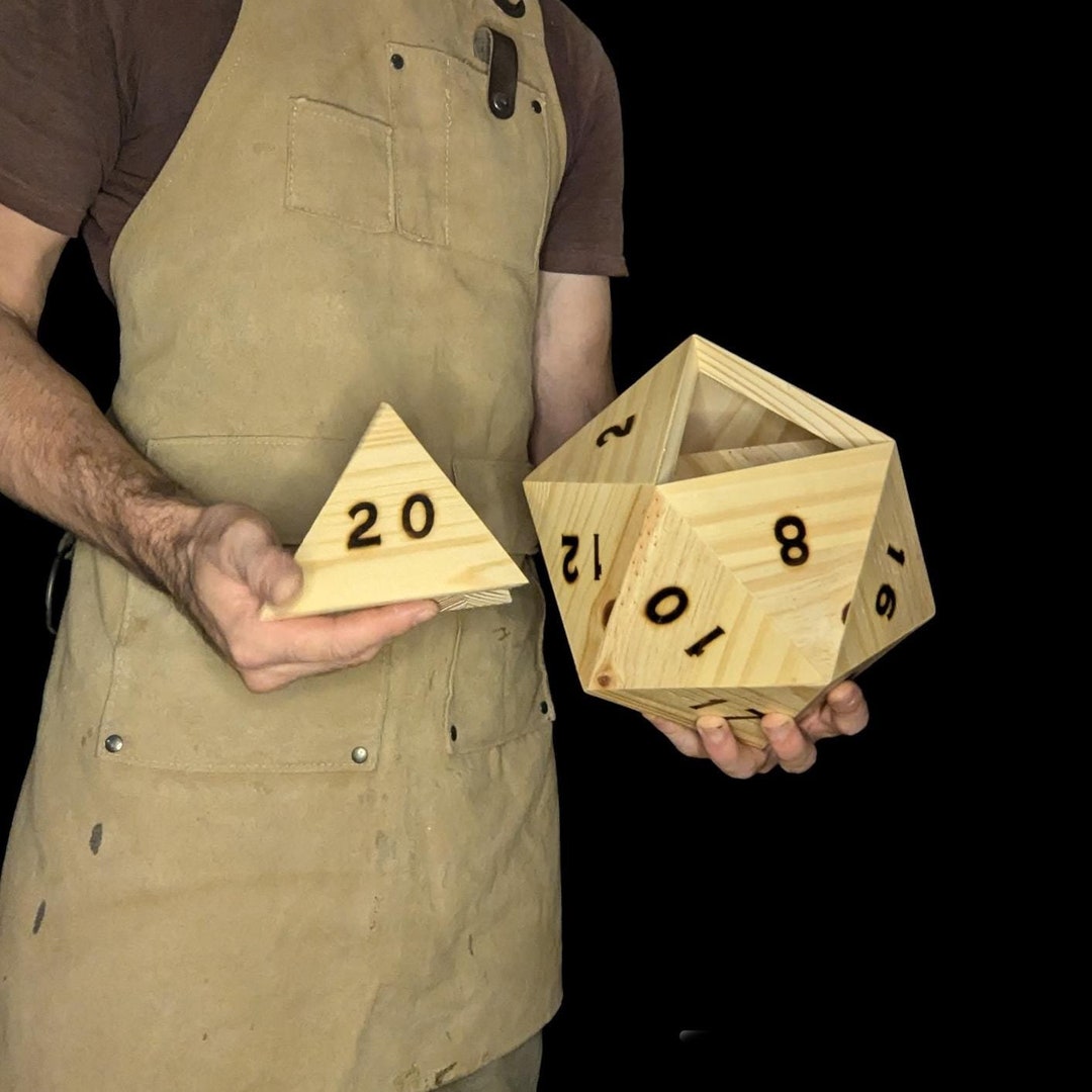 Giant D20 Die - 8 Inches Cubed Twenty Sided Dice Box - Optional Lid ...