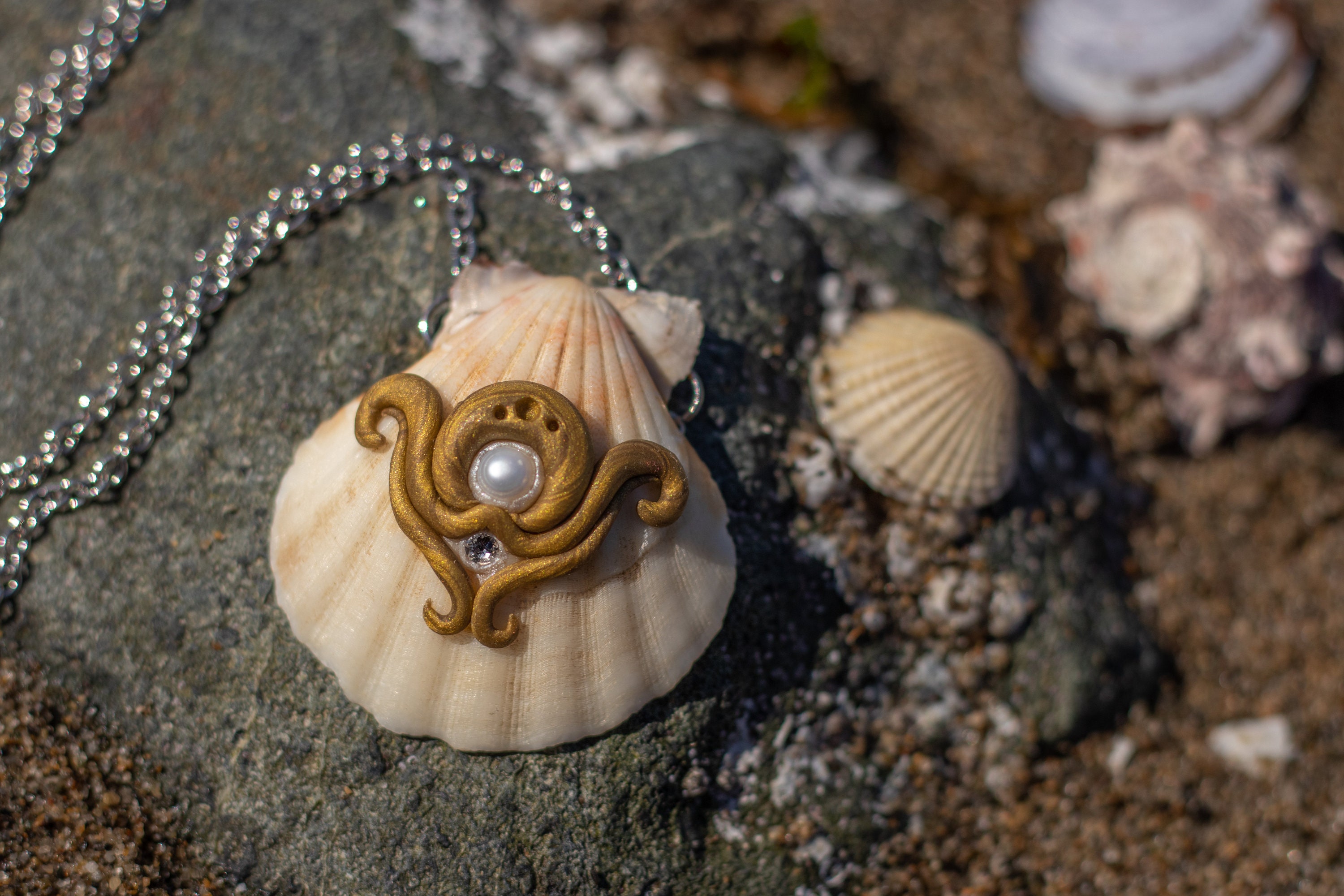Seashell Necklace Seashell Pendant Sea Shell Necklace - Etsy