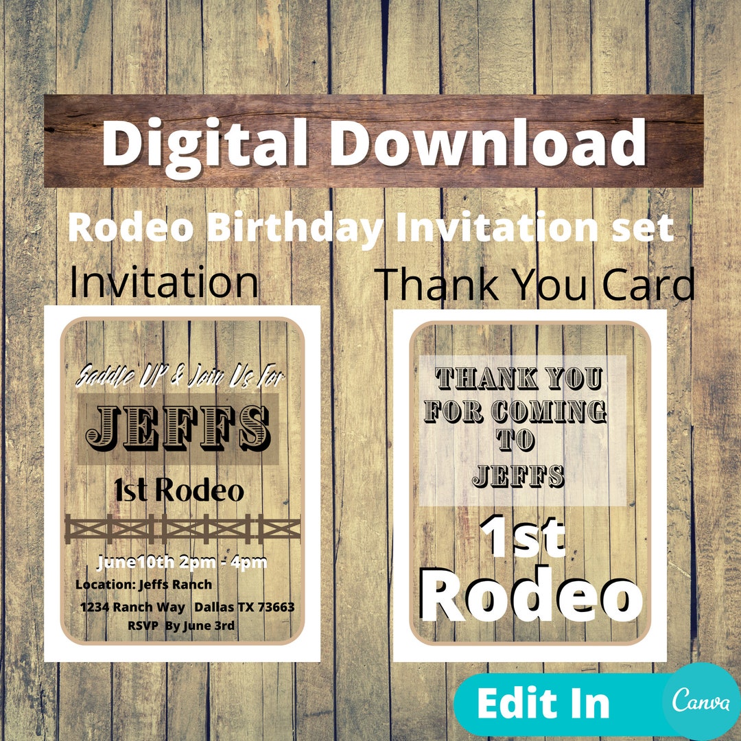 Invitación de cumpleaños de rodeo / Invitación biológica occidental ...