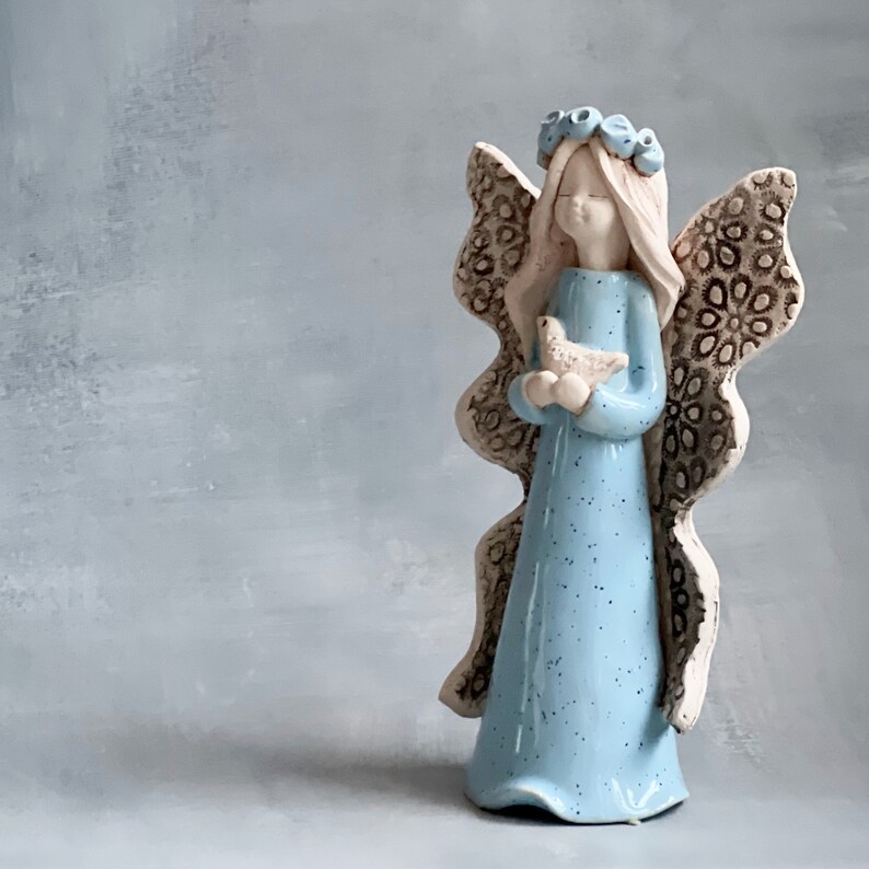Pottery Handmade Angel Clay Sculpture Angel Statue Christian - Etsy