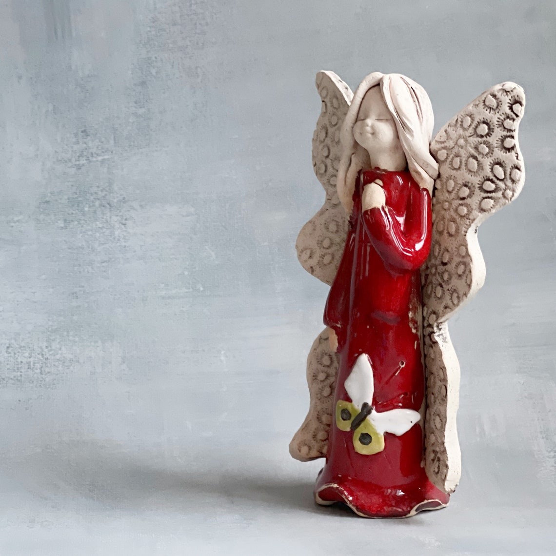 Pottery Handmade Angel Clay Sculpture Angel Statue Christian - Etsy