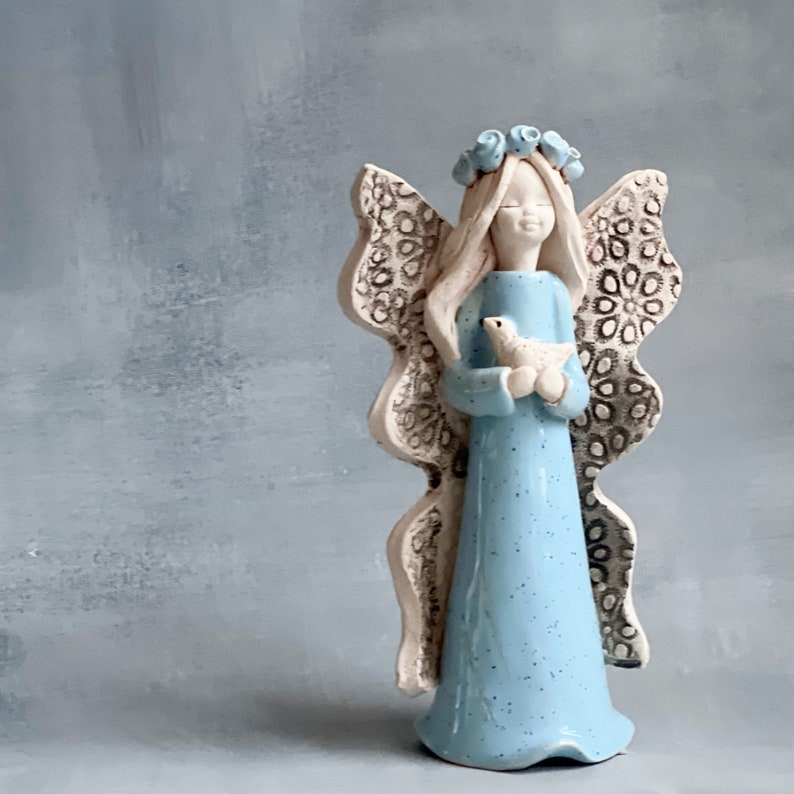 Pottery Handmade Angel Clay Sculpture Angel Statue Christian - Etsy