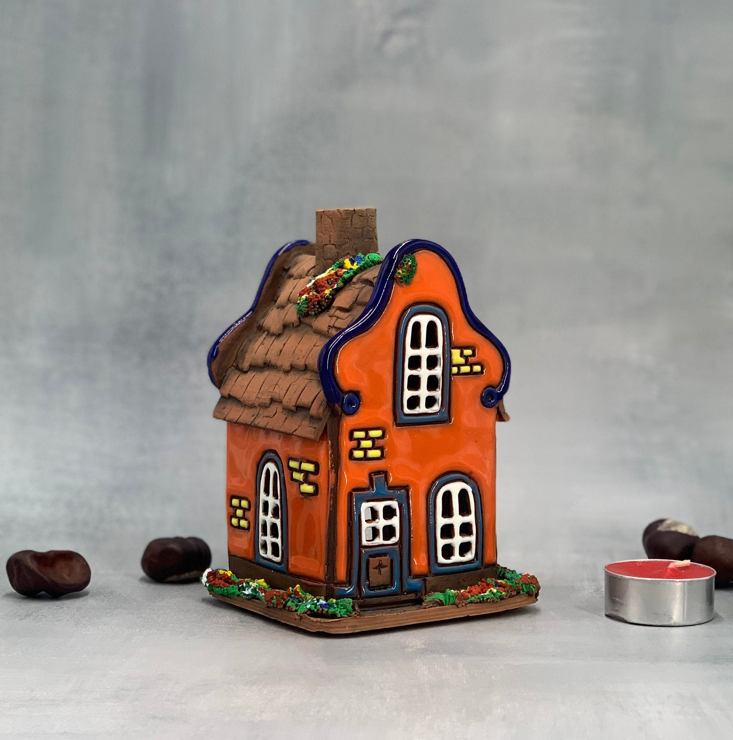 Essential Oil Diffuser Pottery Handmade Tealight Candle | Etsy