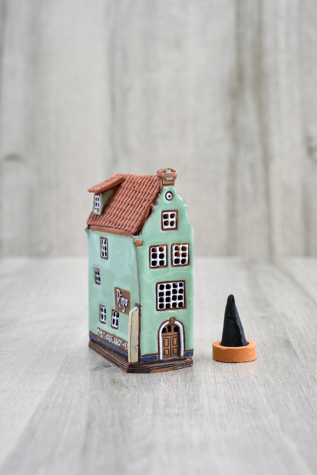 Small Ceramic Original Miniature of the House in Riga, Ceramic Incense ...