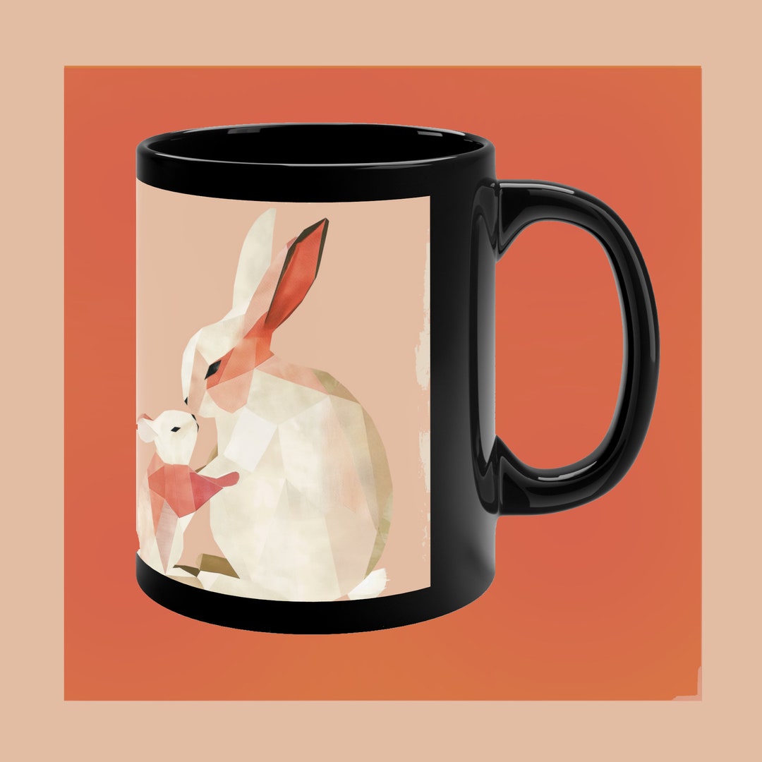 Minimalist Bauhaus Rabbit Mothers Day Gift Rabbits Gift Bunny Mugs ...