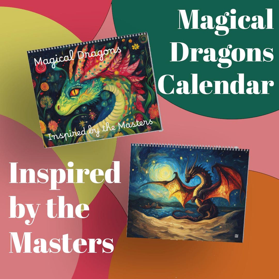 Dragon Wall Calendar (2025) - Picasso, Khalo, Metisse Inspired Magical ...