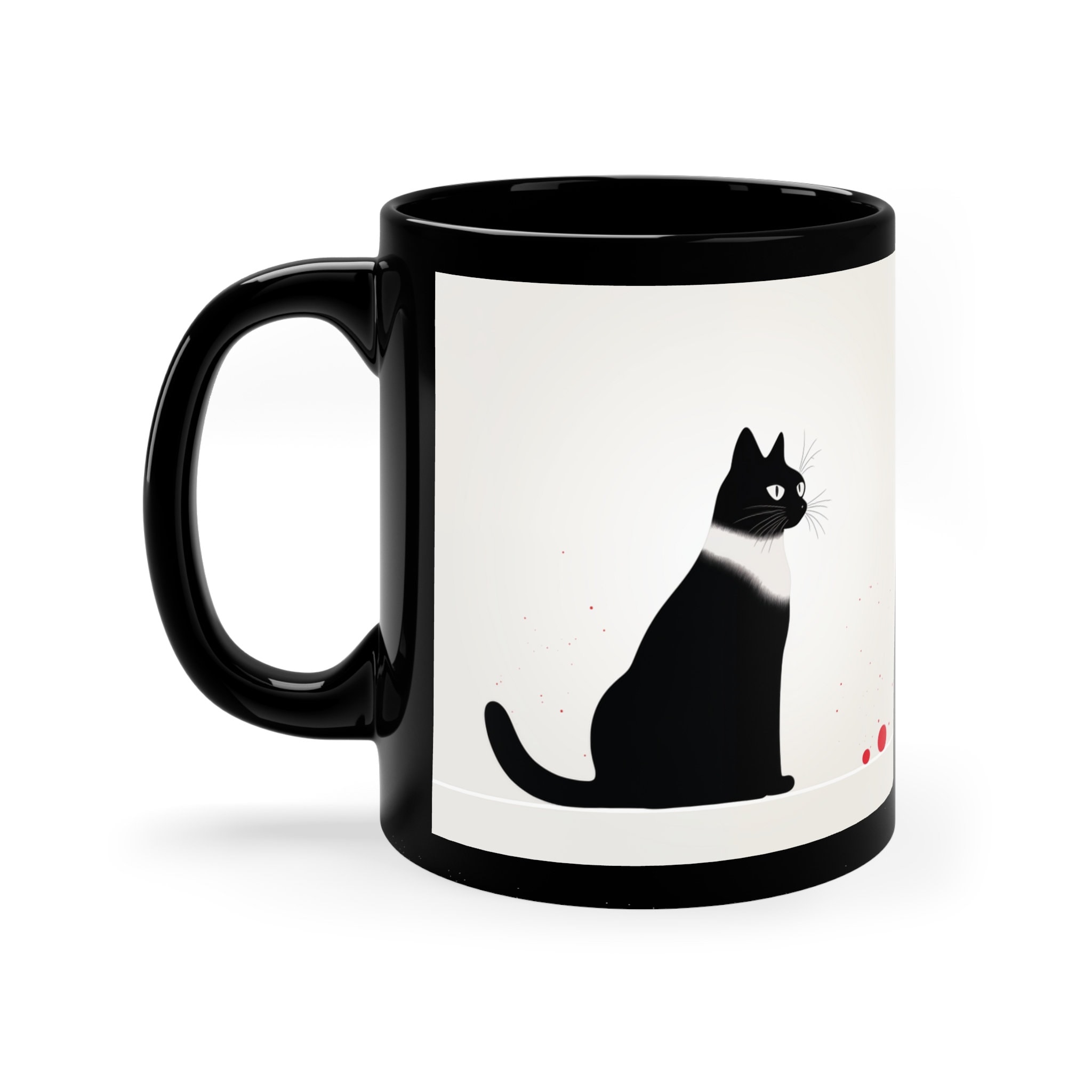 Minimalist Black Cat Gift Black Cats Gift Black Cat Gift Black Cat Mugs ...