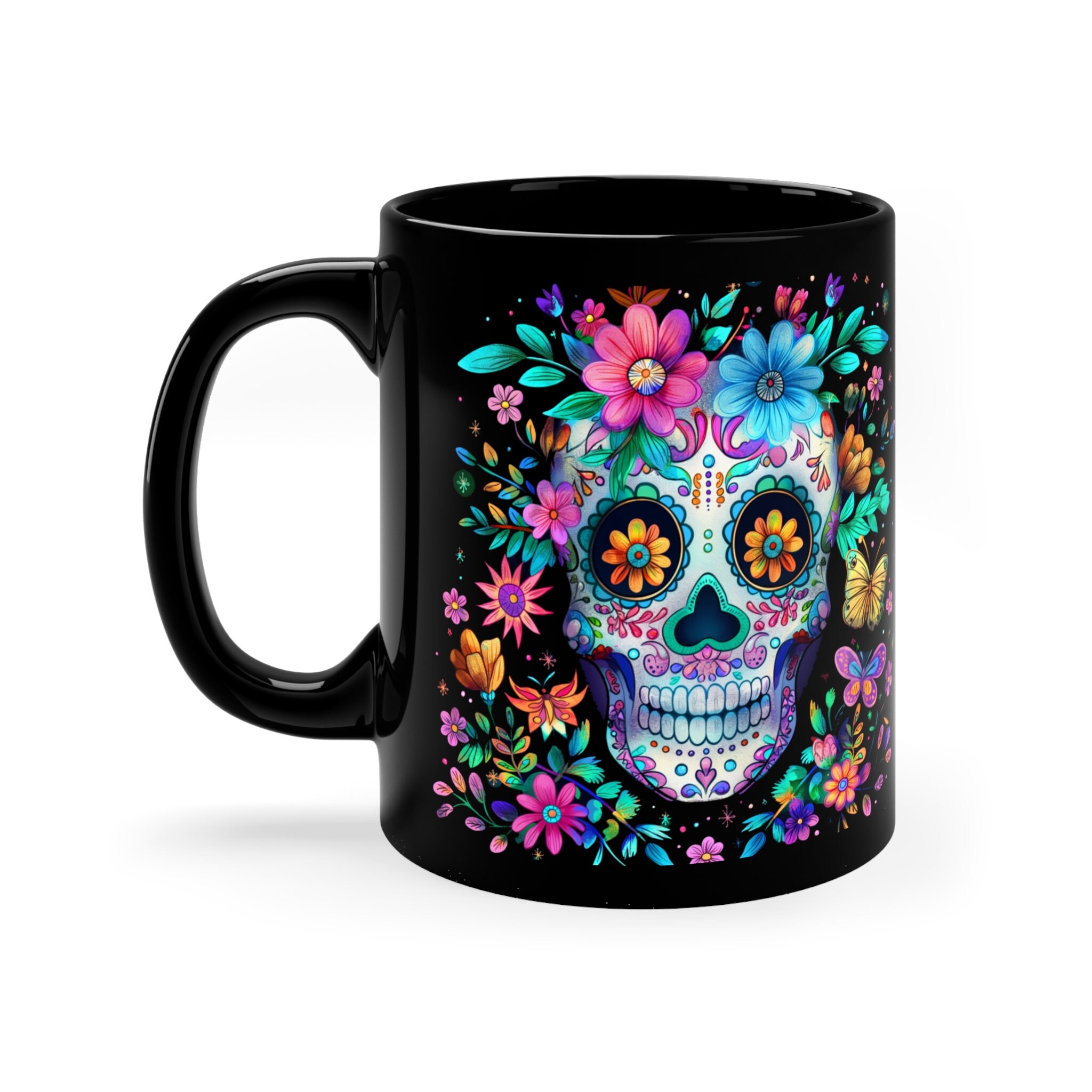Colorful Day of the Dead Sugar Skull Gift Skulls Gift Goth Gift for Day ...