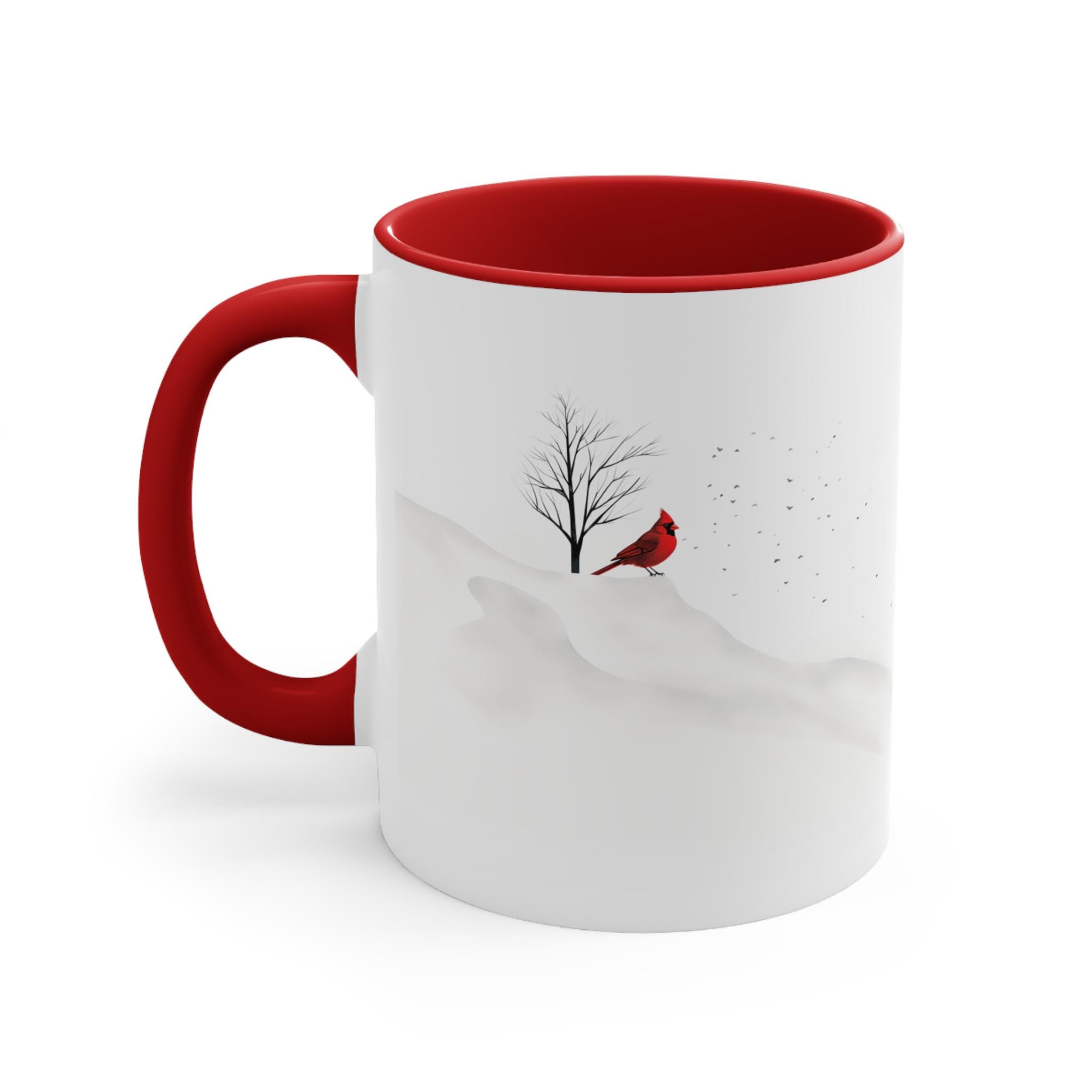 Minimalist Cardinals in the Snow Mug Mothers Day Red Cardinal Design ...