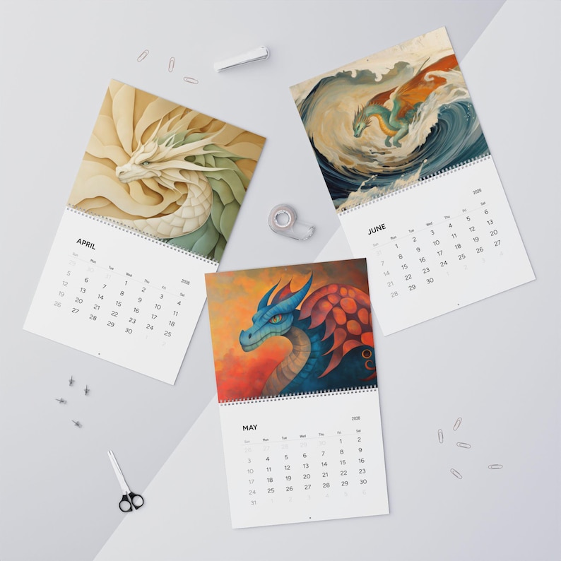 Dragon Wall Calendar (2026) - Picasso, Khalo, Metisse Inspired Magical ...