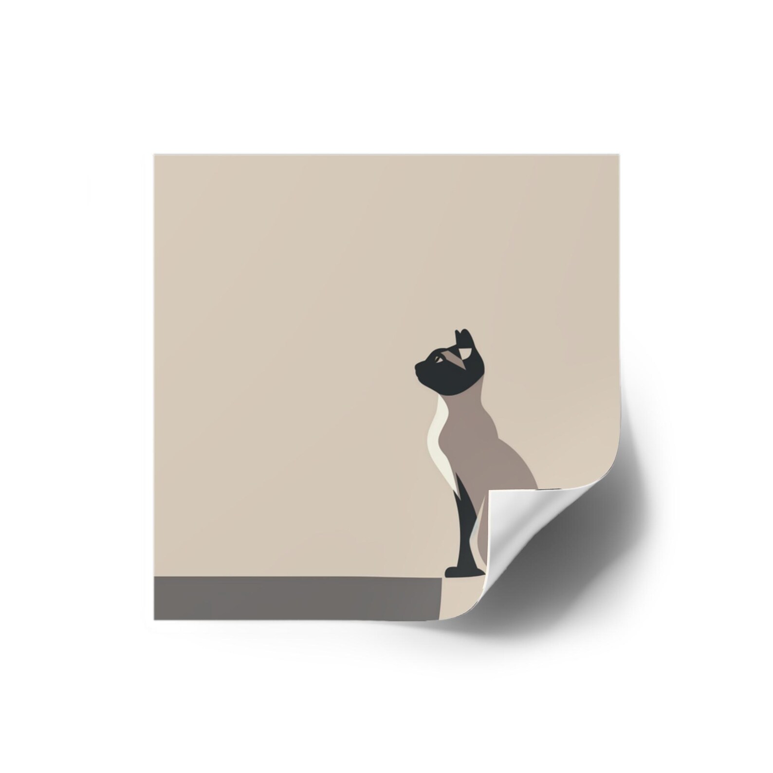 Minimalist Siamese Cat Vinyl Sticker Cat Gift for Minimalism Art Lover ...
