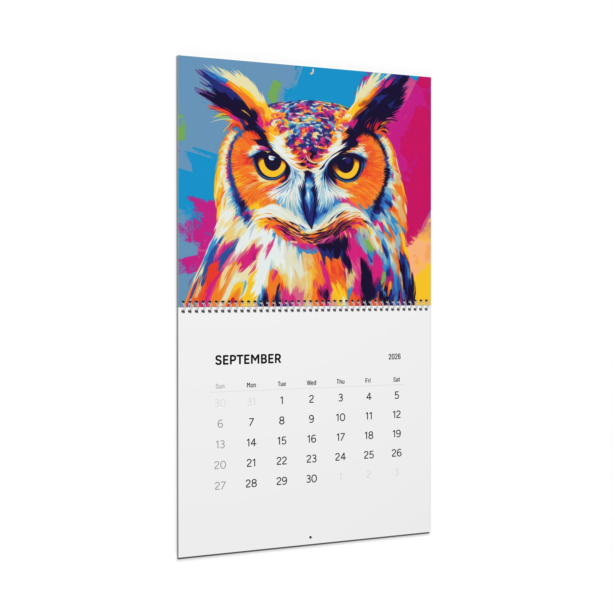 Artistic Owls Wall Calendar (2026) - Colorful, Artsy Owl Calendar ...